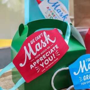 Can't Mask Our Gratitude PRINTABLE Gift Tag, Mask Gift Tag, Thank You ...