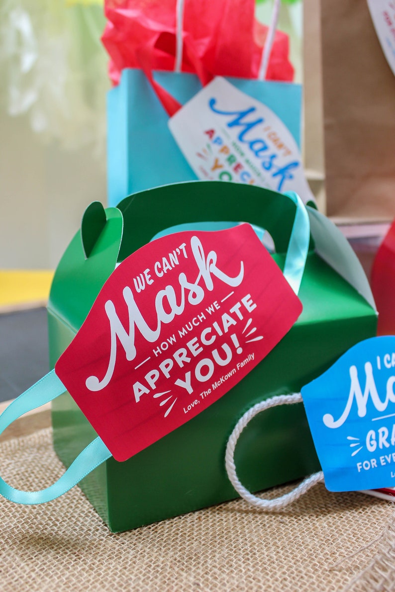 Can't Mask Our Gratitude PRINTABLE Gift Tag Mask Gift - Etsy