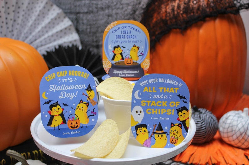 Editable Halloween Chip Bag Label Printables: Kids School Gift (PDF) - Etsy
