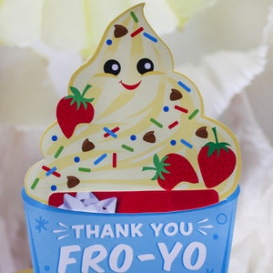 Fro Yo Thank You Gift Printable, Frozen Yogurt, Gift Card Holder ...