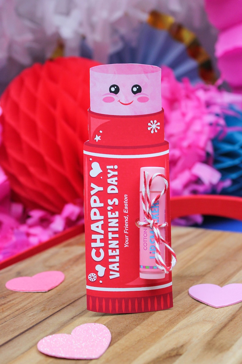 Chapstick Kids Valentine Printable Lip Gloss Valentine | Etsy