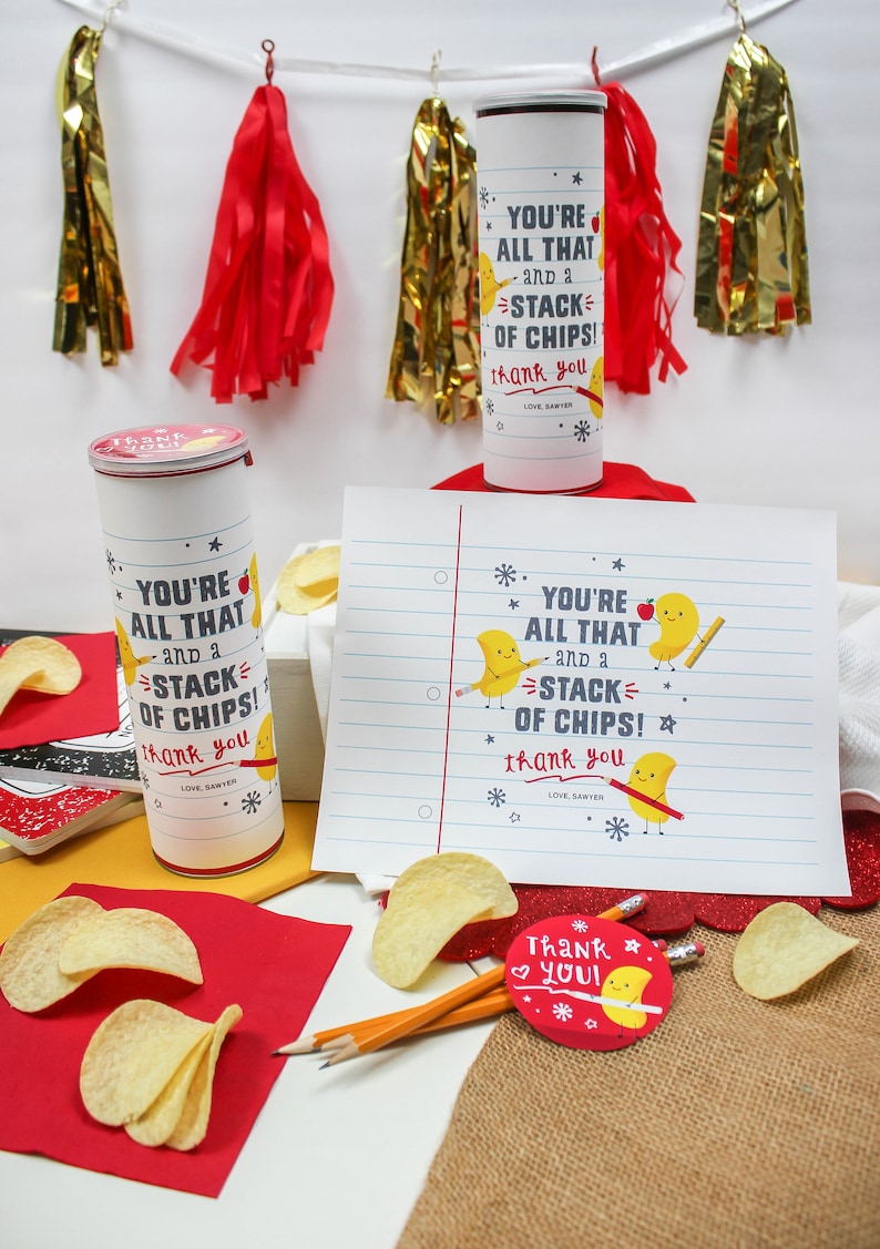Chips Teacher Appreciation Printable, Teacher Gift, End of the Year ...