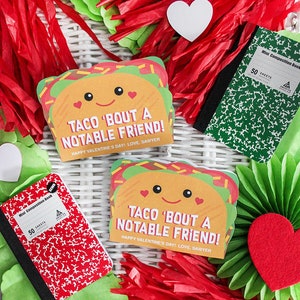Taco Notebook Kids Valentine Printables, Taco, Notebook, Classroom ...