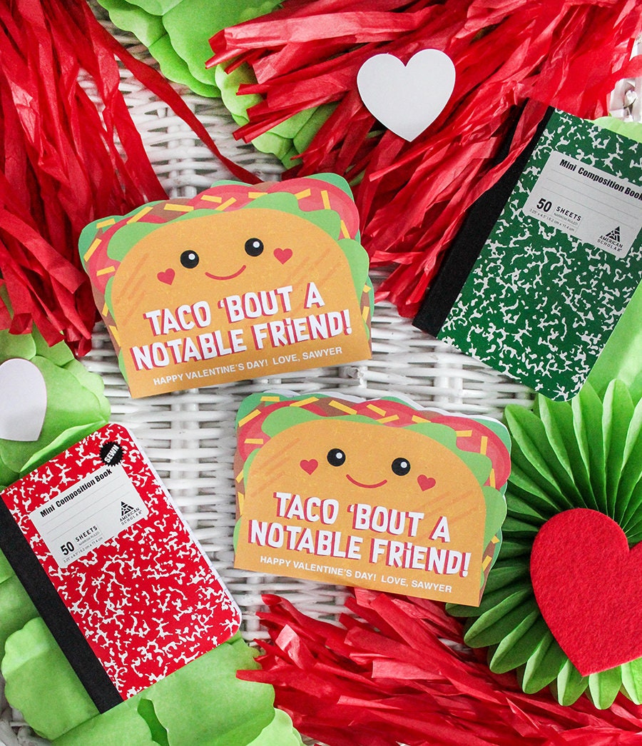 Taco Notebook Kids Valentine Printables Taco Notebook - Etsy