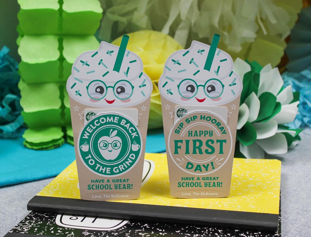 Back to School Coffee Gift Card Holder Printable, Teacher Gift, Coffee ...