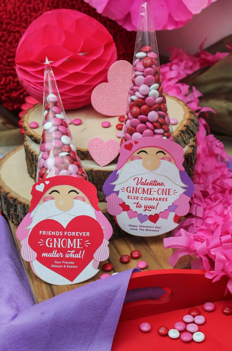 Valentine Gnome Printables Gnome Treat Bag Valentine - Etsy