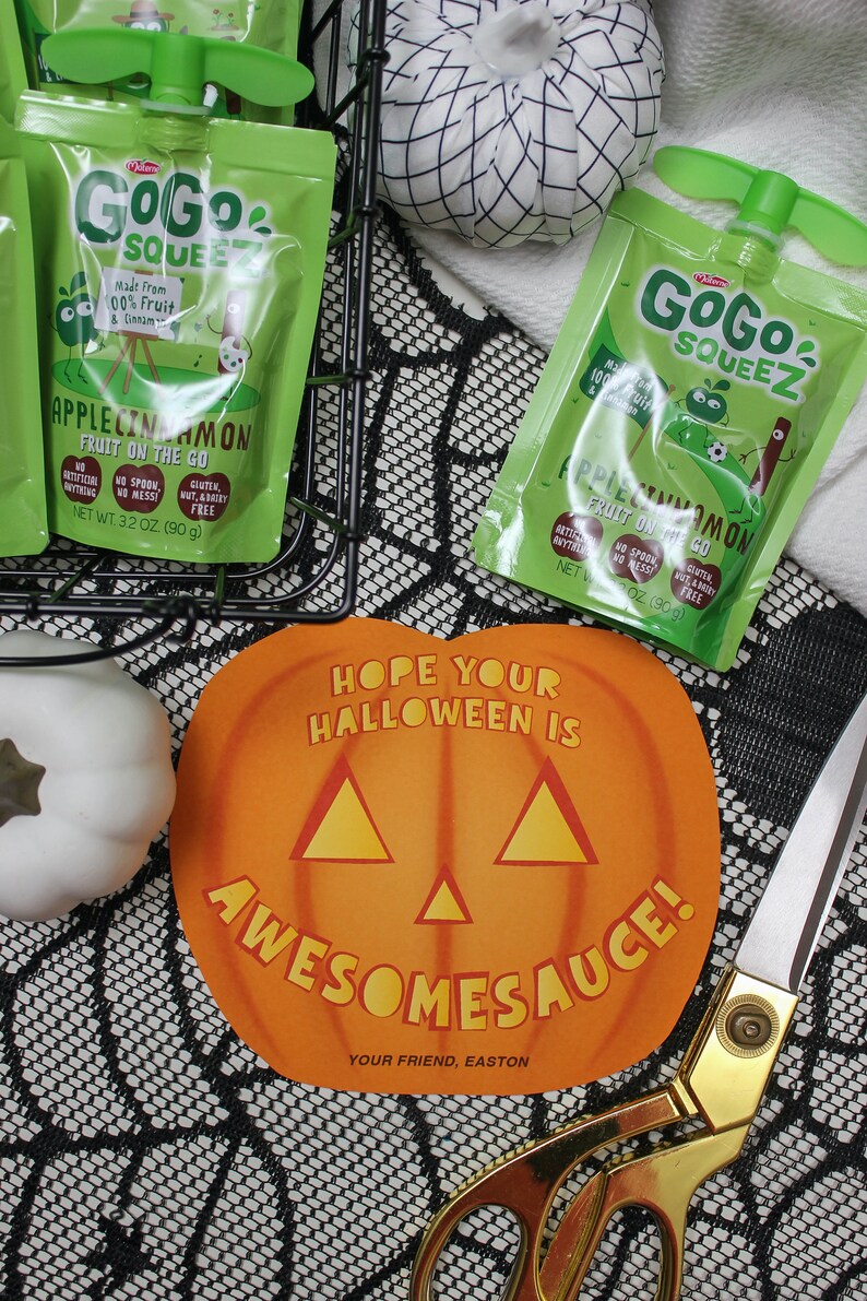 Applesauce Kids Halloween Printable, Awesomesauce, Jack-o-lantern ...