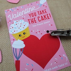 Cake Valentine Printable, You Take the Cake, Kids Valentine Printable ...