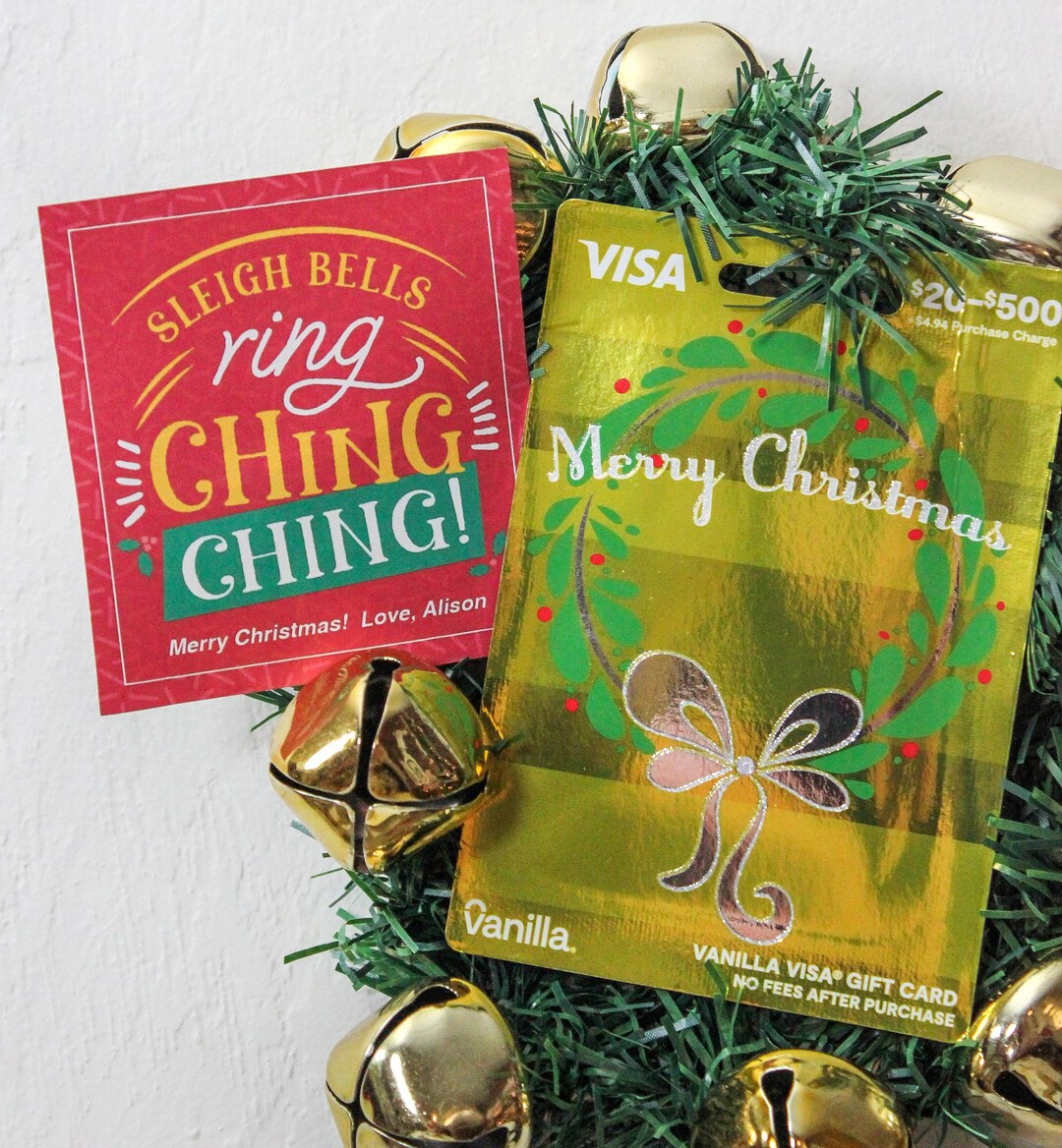 Sleigh Bells Ring Ching Ching! - Christmas Gift Tag, Tag for Gift Card ...