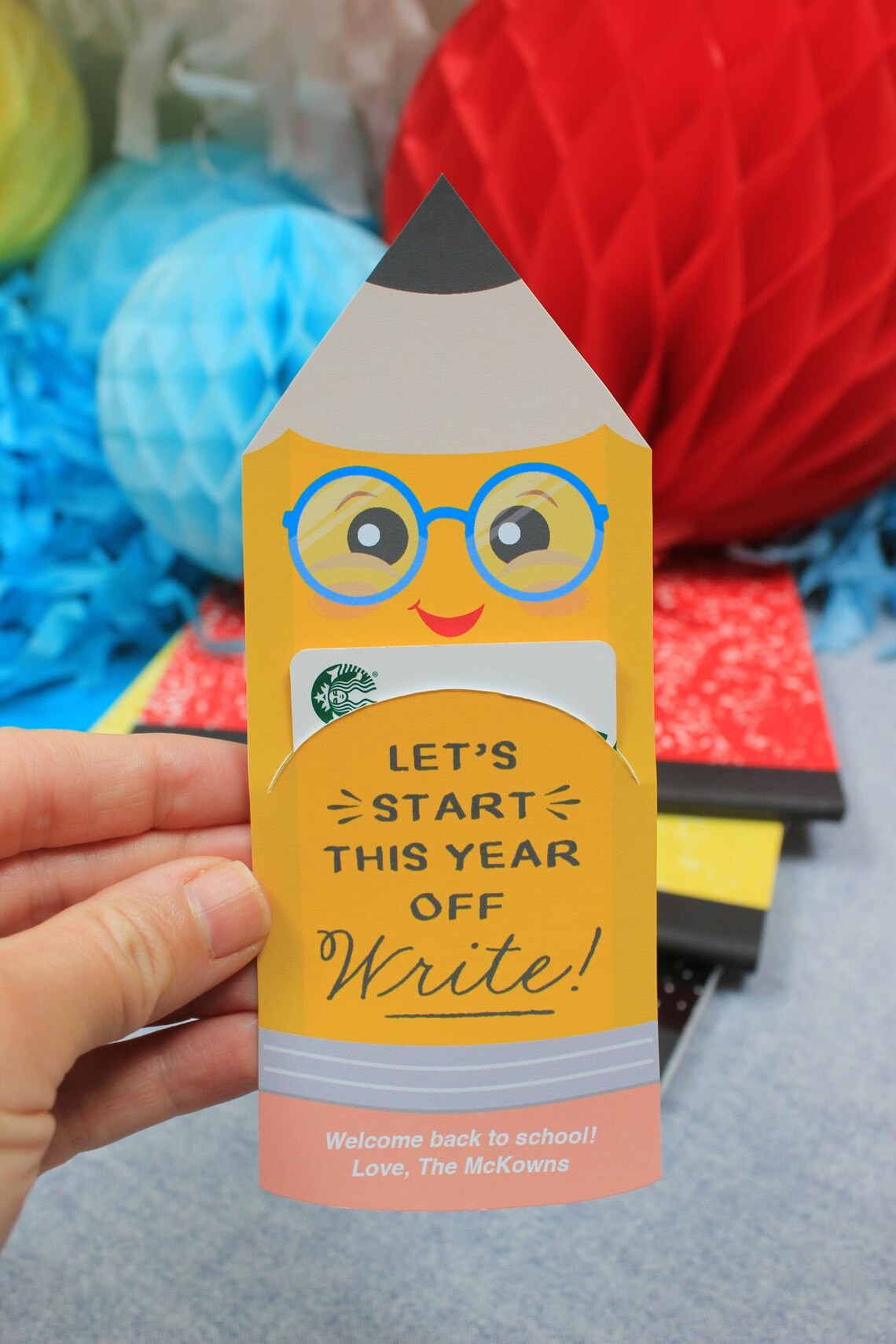 Back to School Pencil Gift Card Holder Printable, Back to School Gift ...