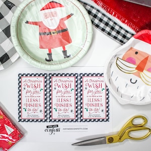 Paper Plate "less Dishes" Christmas Gift Tag, Instant Download ...