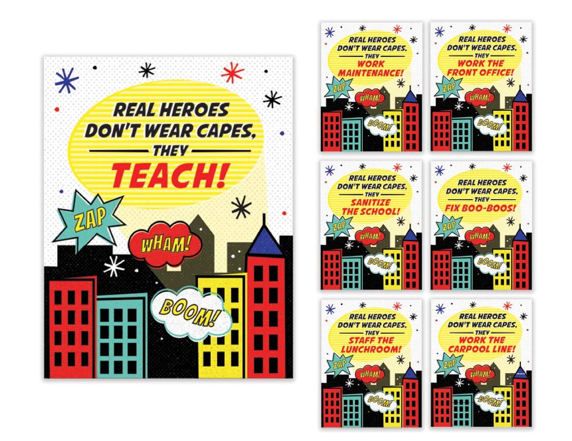 Teacher Appreciation Superhero Printable Pack Superhero - Etsy