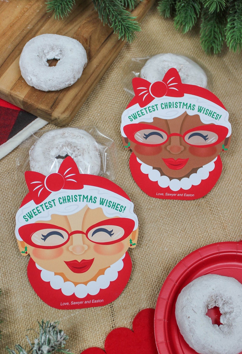 Mrs. Claus Christmas Printable Mrs. Claus Treat Bag Tag - Etsy