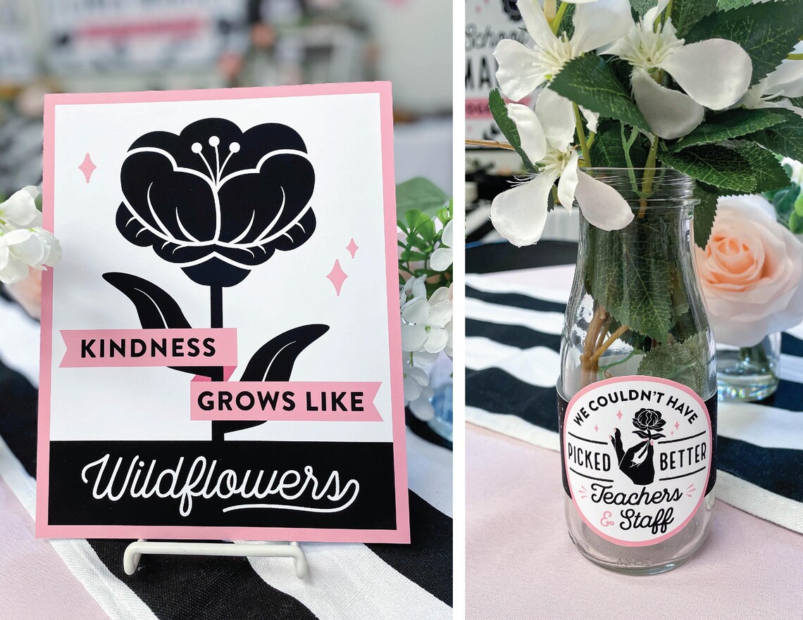 Back to School PTA PTO Luncheon Printables, Flower Market Printables ...