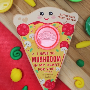 Pizza Play Dough Valentine Printable, Non-candy Valentine, Printable ...