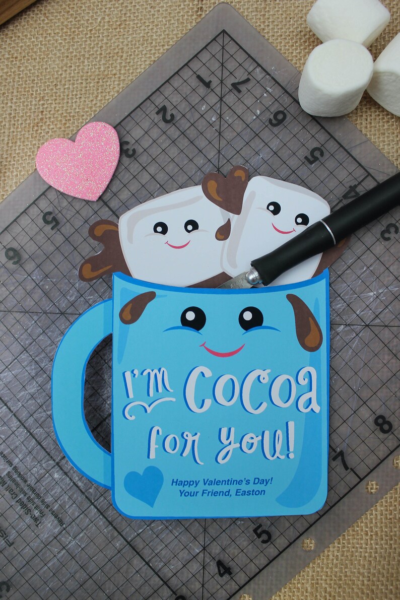 Hot Cocoa Kids Valentine Printable Hot Chocolate Valentine | Etsy