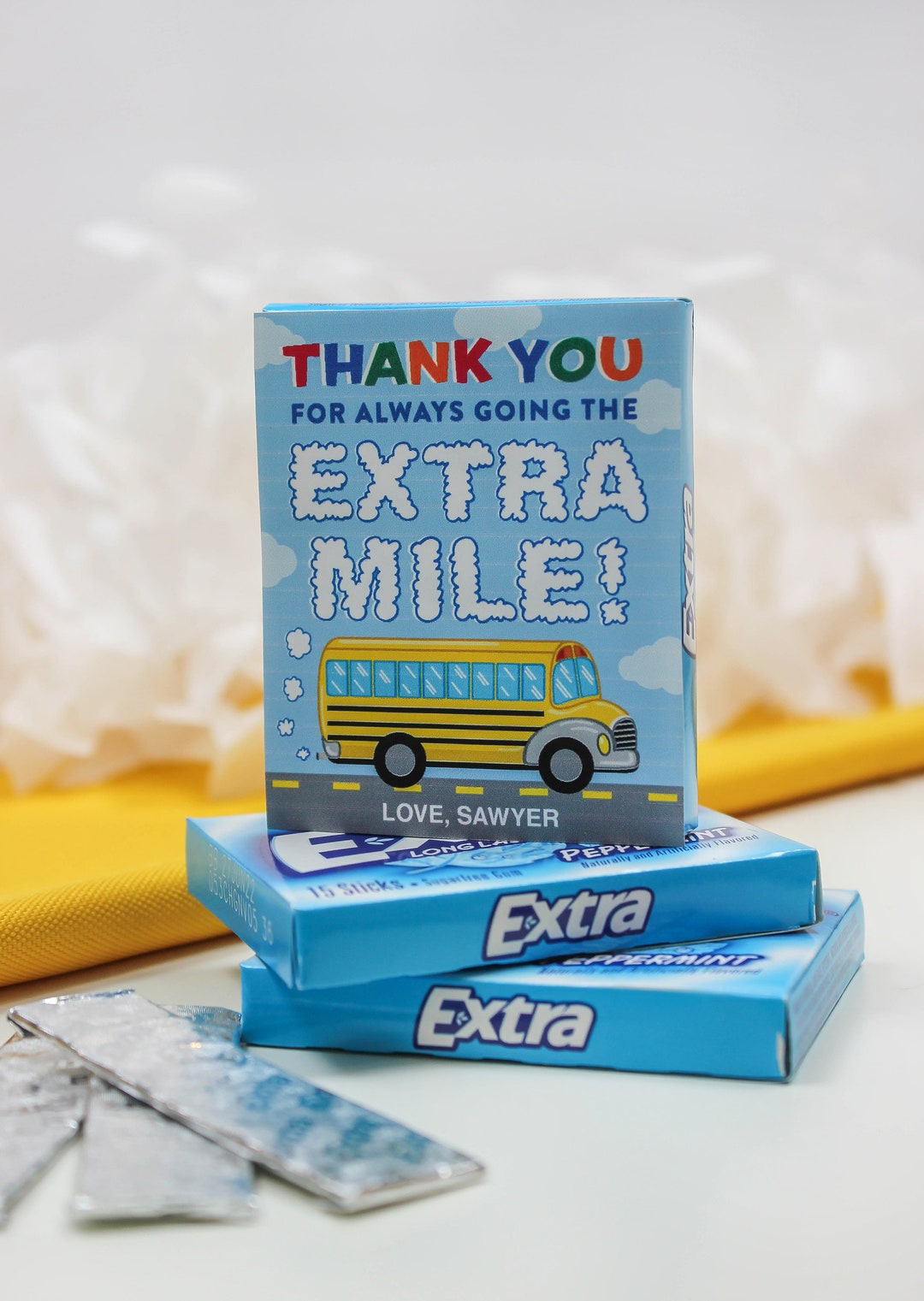Thanks for Going the EXTRA Mile Gift Tag, Printable, Bus Driver ...