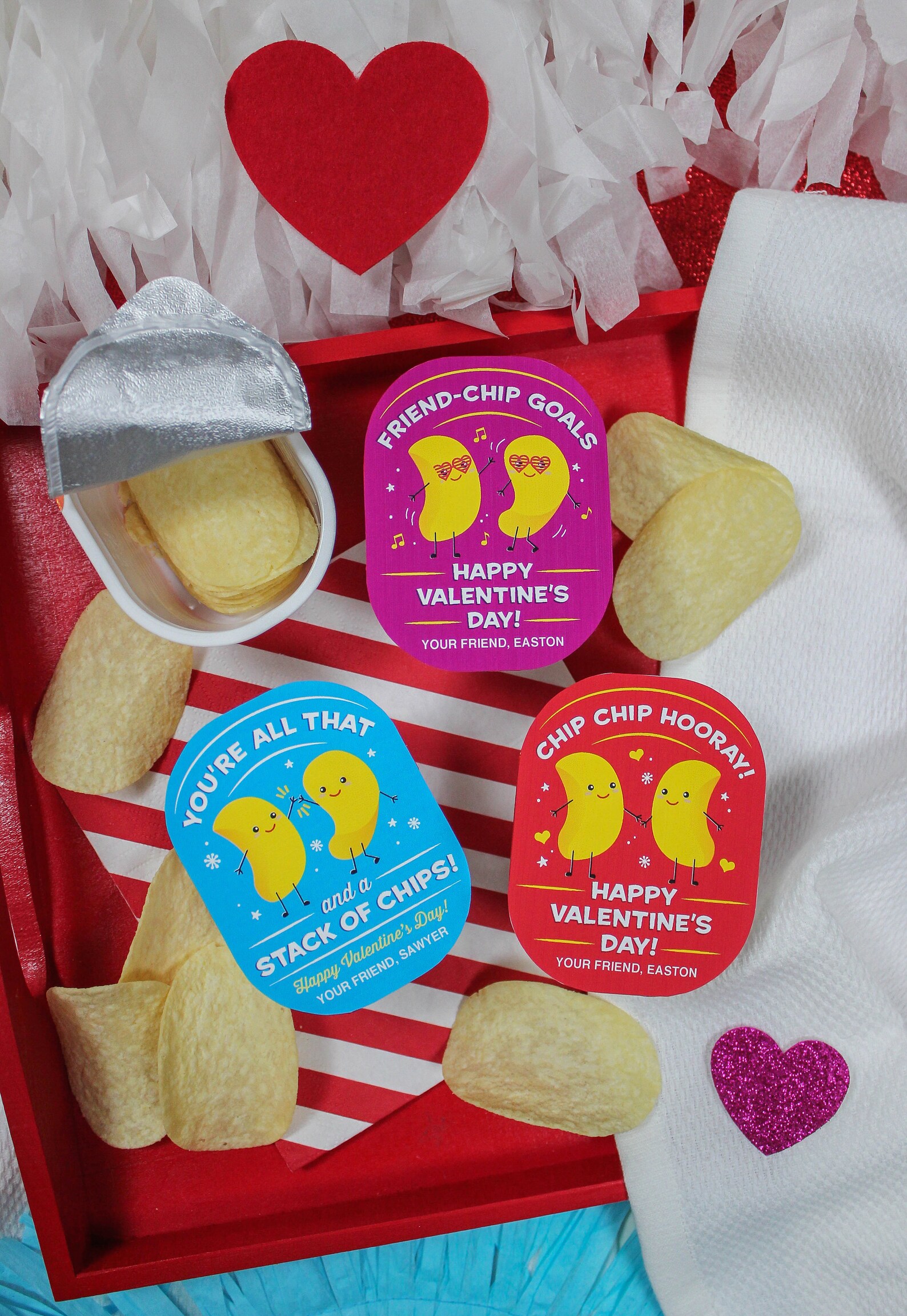 Chips Kids Valentines Printable for Pringles Snack Size | Etsy