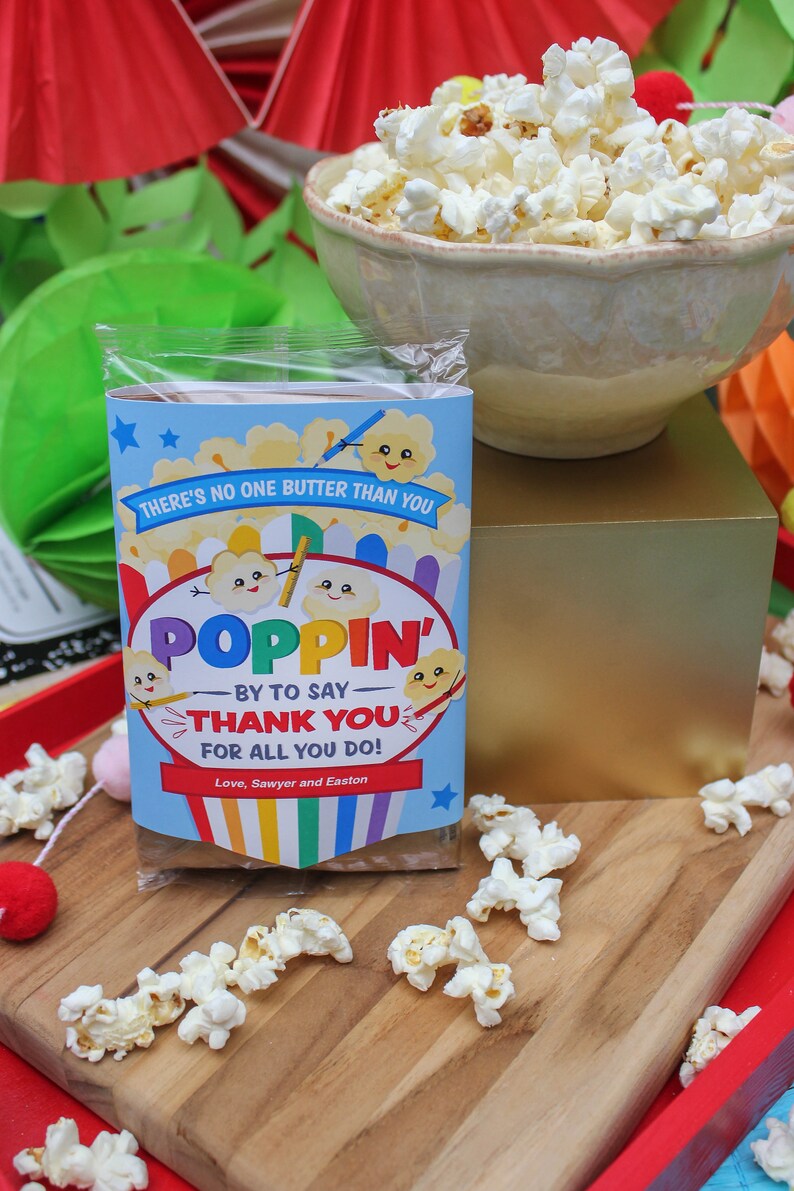 Popcorn Teacher Appreciation Printable Teacher Gift Popcorn - Etsy