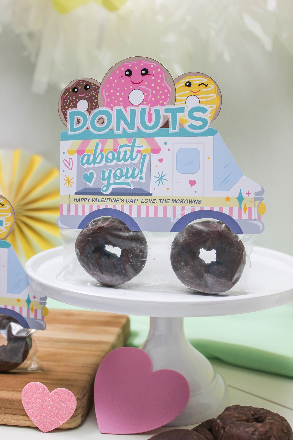 Donut Truck Valentine Printables Kids Valentine Donut | Etsy