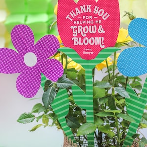 Grow and Bloom Flower Teacher Gift Printables, Teacher Appreciation ...