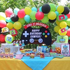 Gamer Birthday Party Decor Printable Pack, Video Game Birthday Party ...