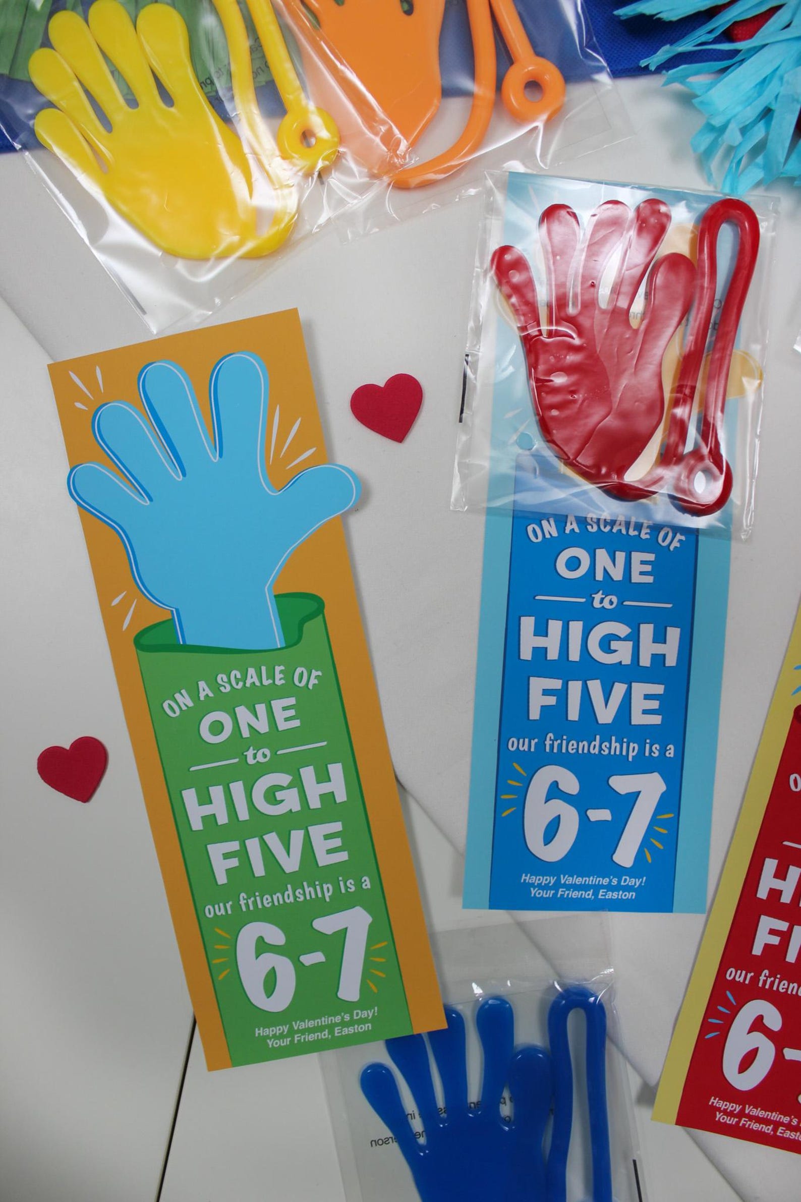High Five 6-7 Valentine, Sticky Hand Valentine, Valentine Printable ...