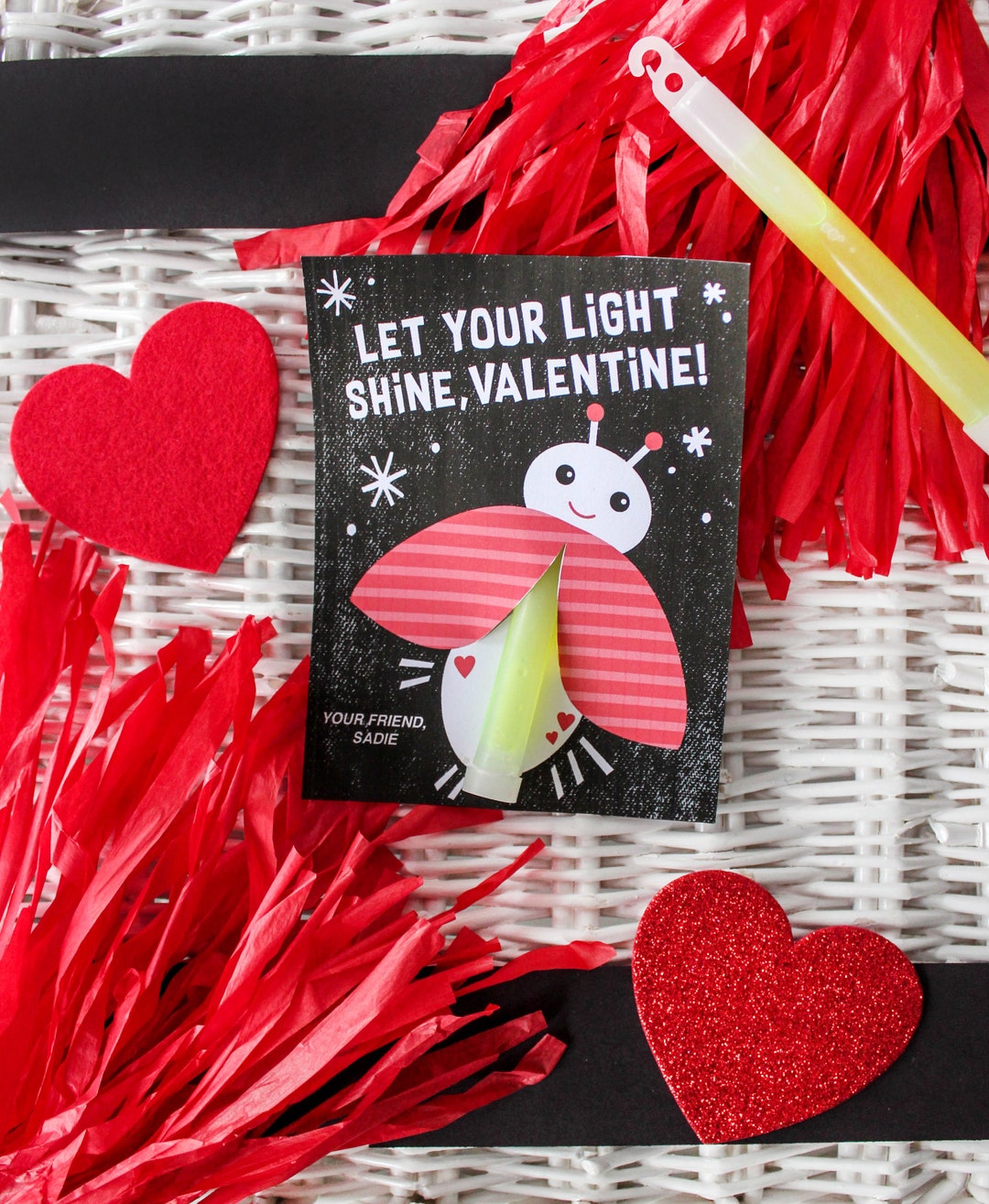 Firefly Glow Stick Valentine - Classroom Valentine, Kids Valentine, Non ...