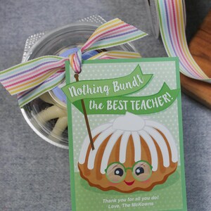 Bundt Cake Gift Tag Printable, Best Teacher, Teacher Gift, Staff Gift ...