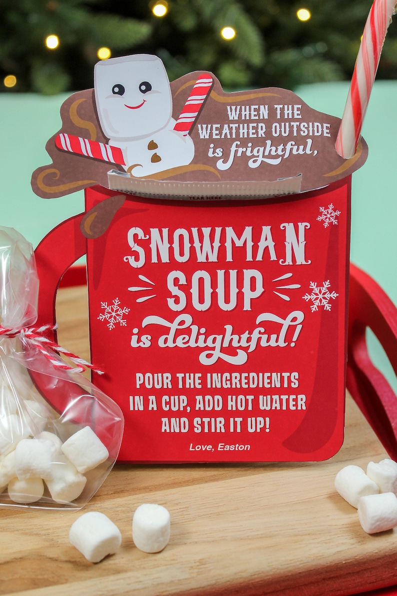 Snowman Soup Hot Cocoa Printable Hot Chocolate Christmas - Etsy