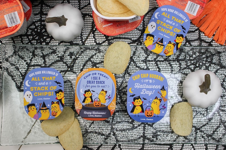 Editable Halloween Chip Bag Label Printables: Kids School Gift (PDF) - Etsy