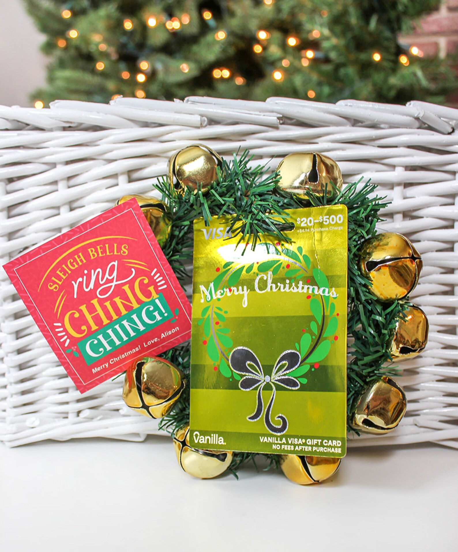 Sleigh Bells Ring Ching Ching Christmas Gift Tag, Tag for Gift Card ...