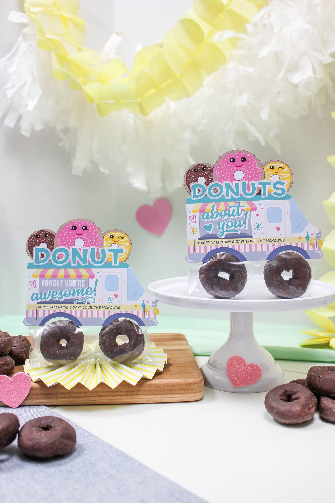 Donut Truck Valentine Printables Kids Valentine Donut | Etsy
