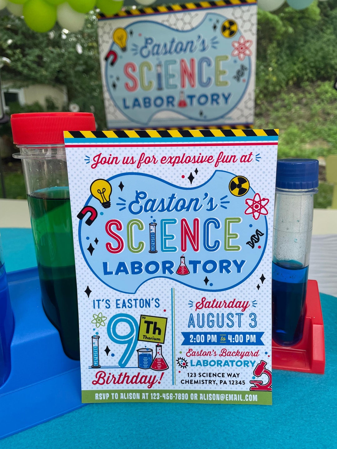 Science Birthday Party Invitation Printable, Science Party, Kids ...