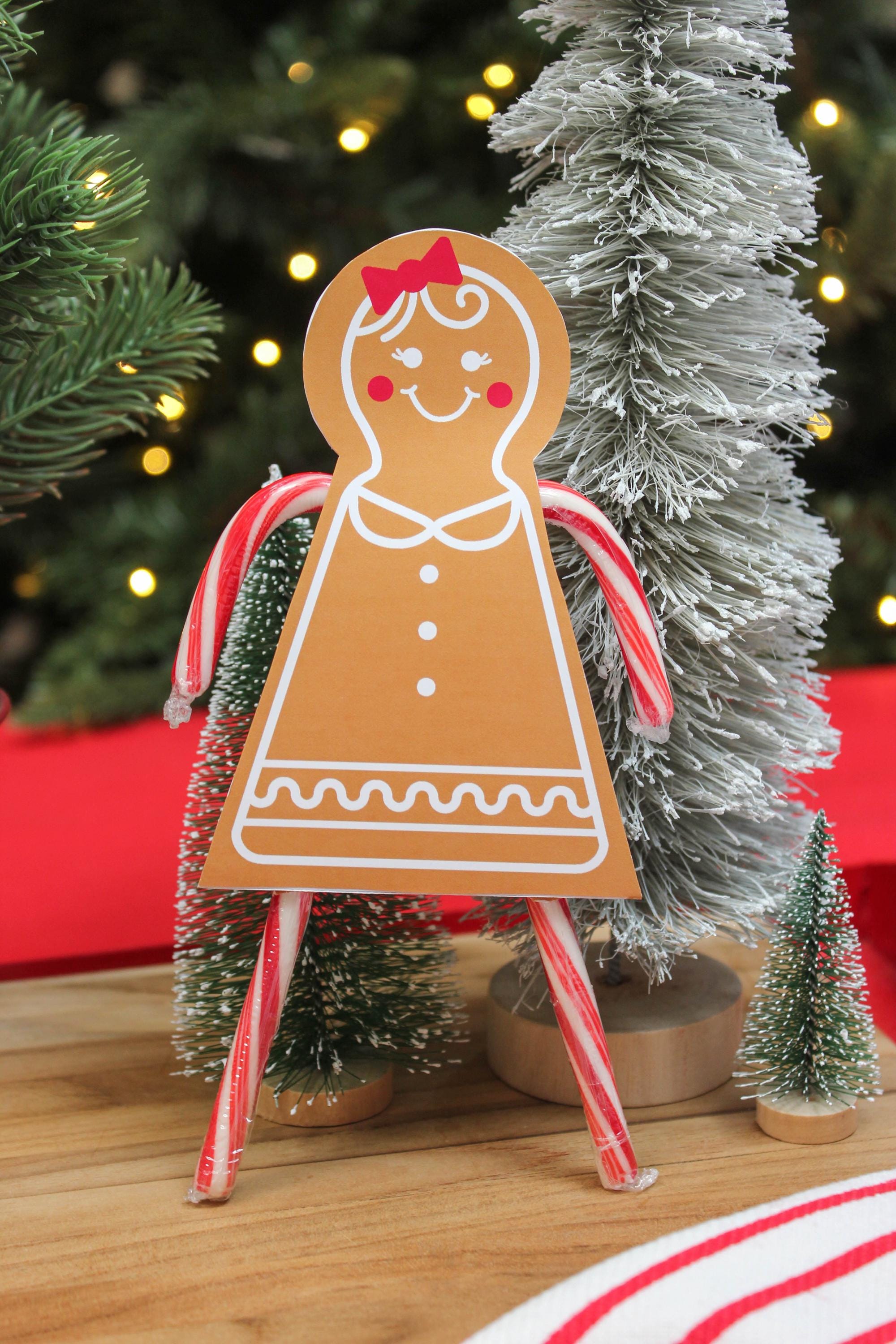 Christmas Gingerbread Man & Woman Treat Printable, Christmas Gift Tag ...
