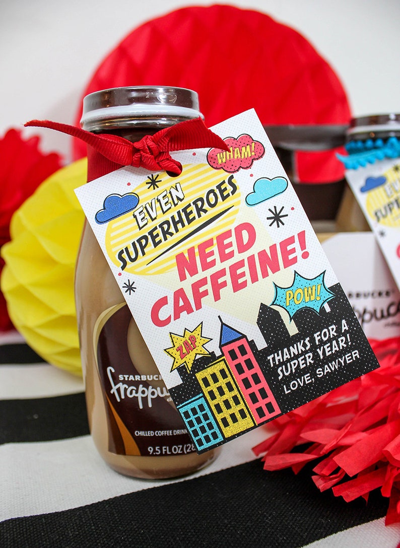 Superhero Teacher Gift Printables Gift Tag Printable Candy - Etsy