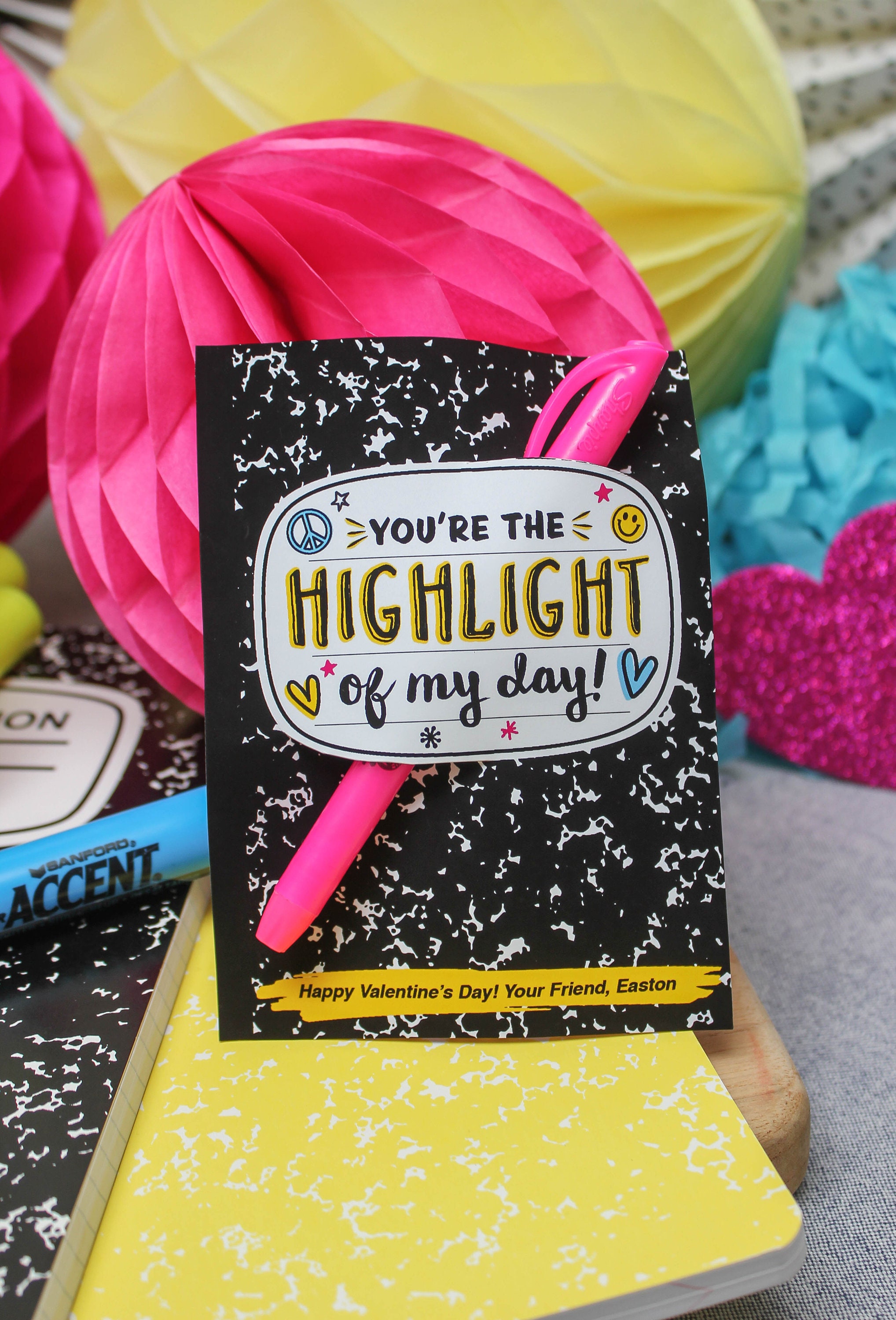 Highlighter Valentine Printable, Kids Valentine, Tween Valentine ...