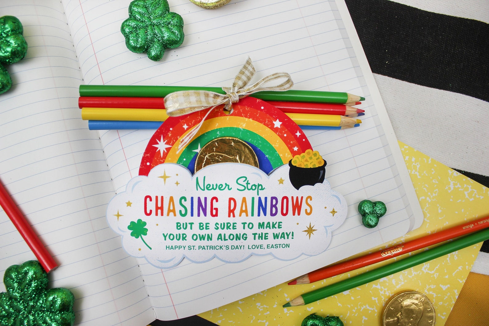 Never Stop Chasing Rainbows Art Supply St. Patrick's Day - Etsy