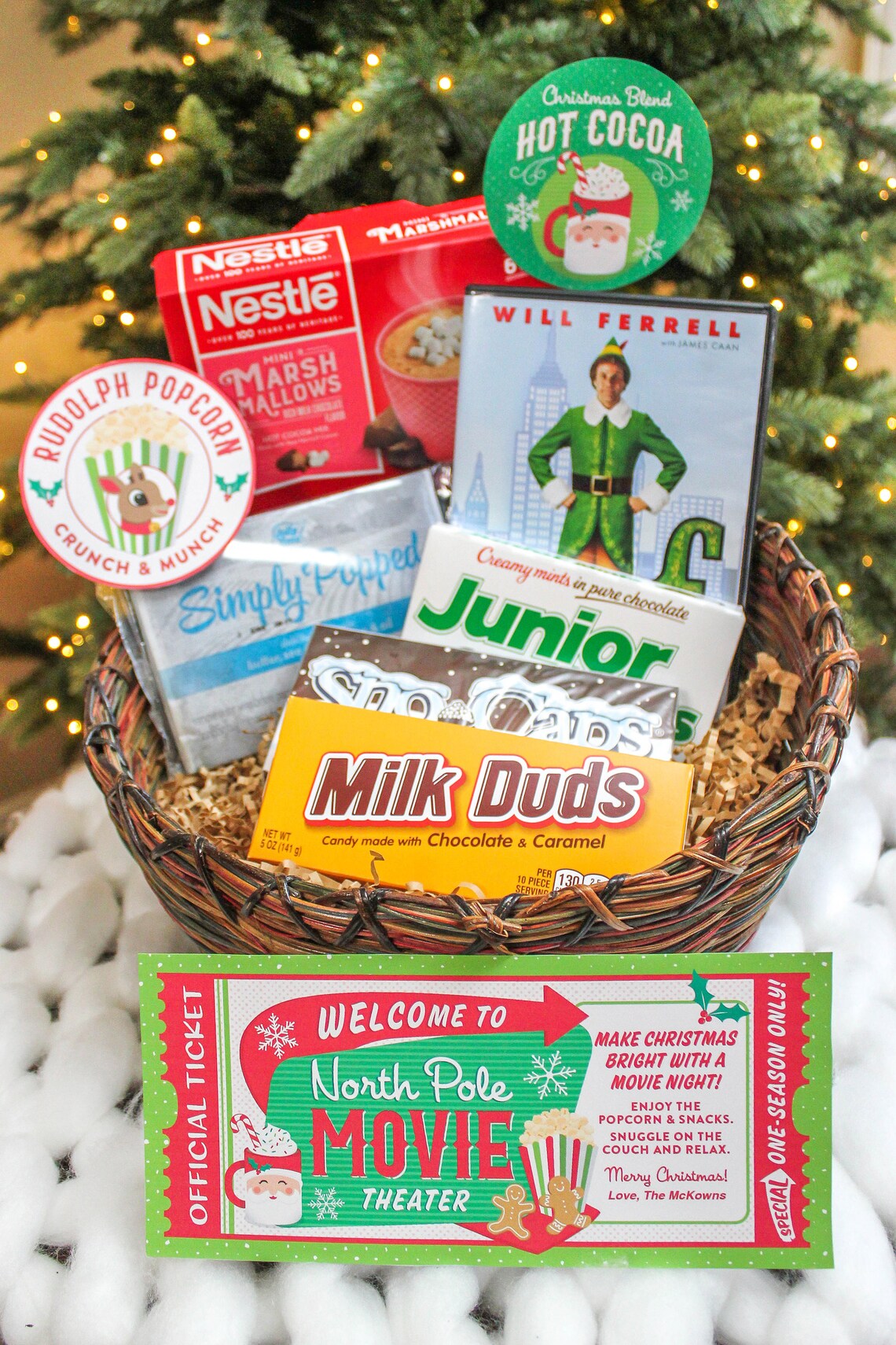 Christmas Movie Gift Basket Printables, North Pole Movie Theater ...