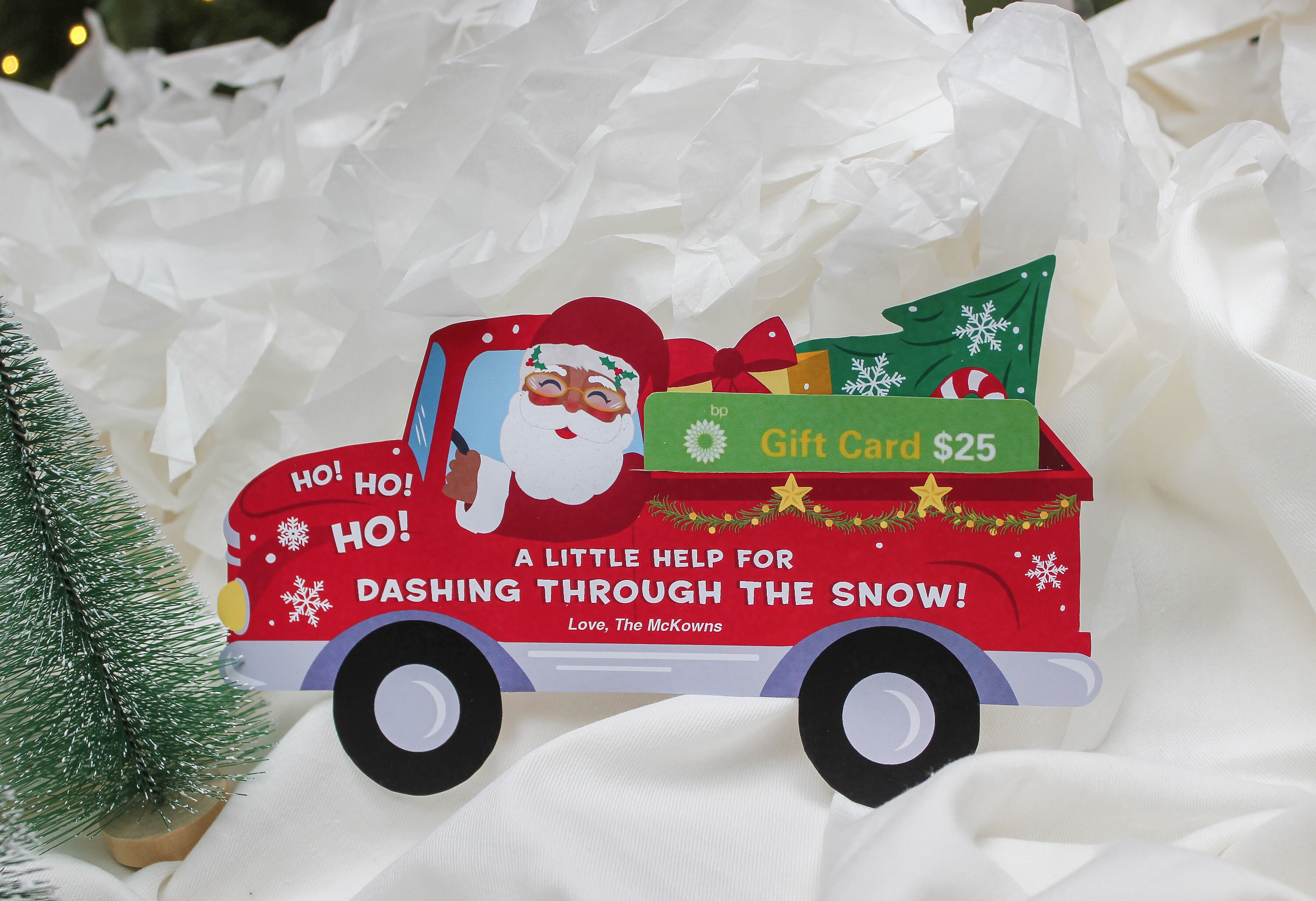 Christmas Fuel Gift Card Holder Printable, Santa Gas Gift Card, Gift ...