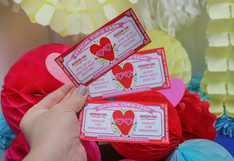 Valentine's Day Play Money Printables, Valentines Day Coupons, Play ...