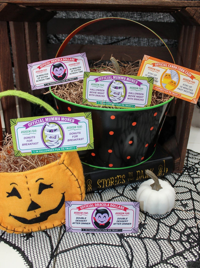 Halloween Play Money Printables, Halloween Coupons, Play Money Coupons ...