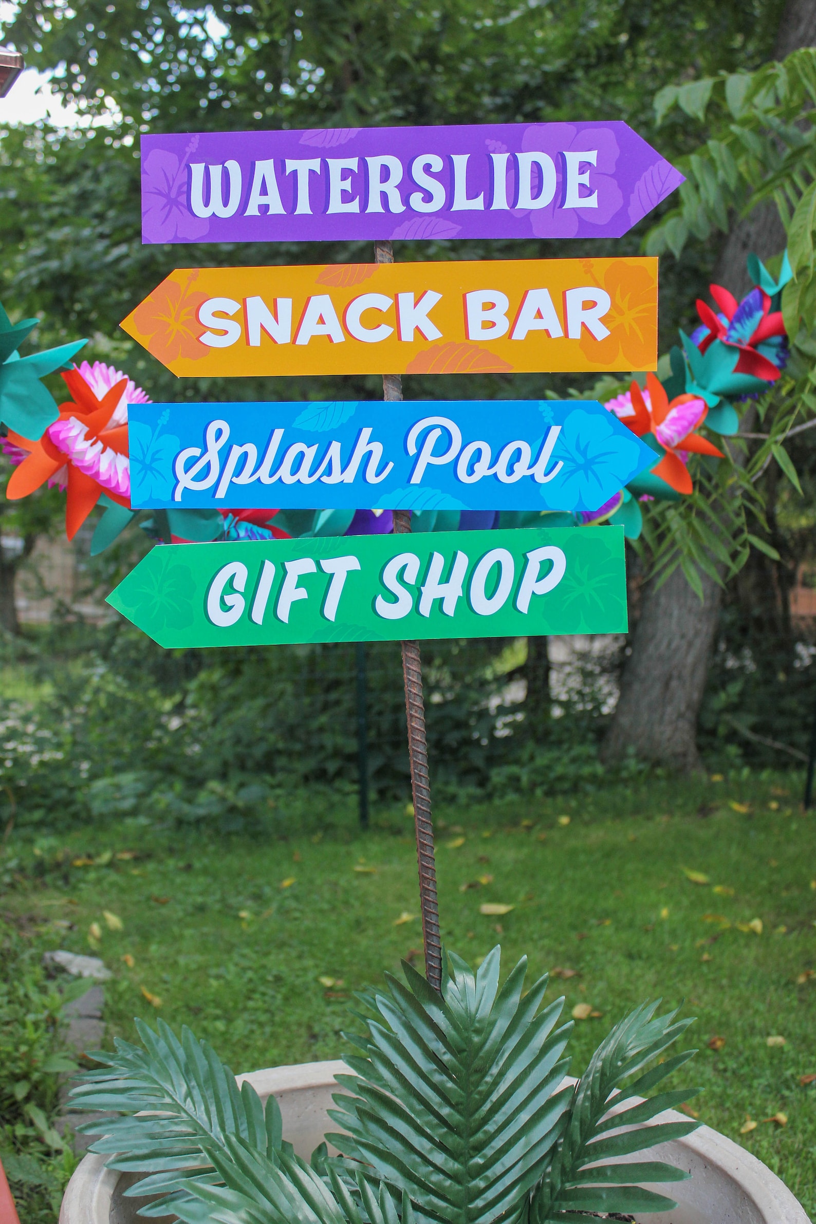 Water Park Party Directional Sign Printable Water Slide - Etsy