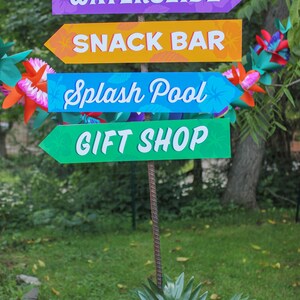 Water Park Party Directional Sign Printable, Water Slide Party, Kids ...