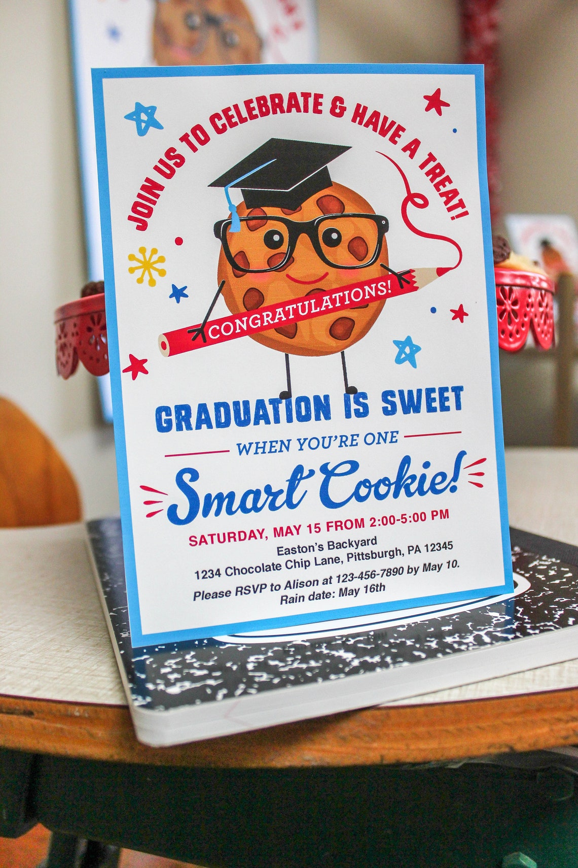 Smart Cookie Graduation Party Invitation EDITABLE PDF - Etsy