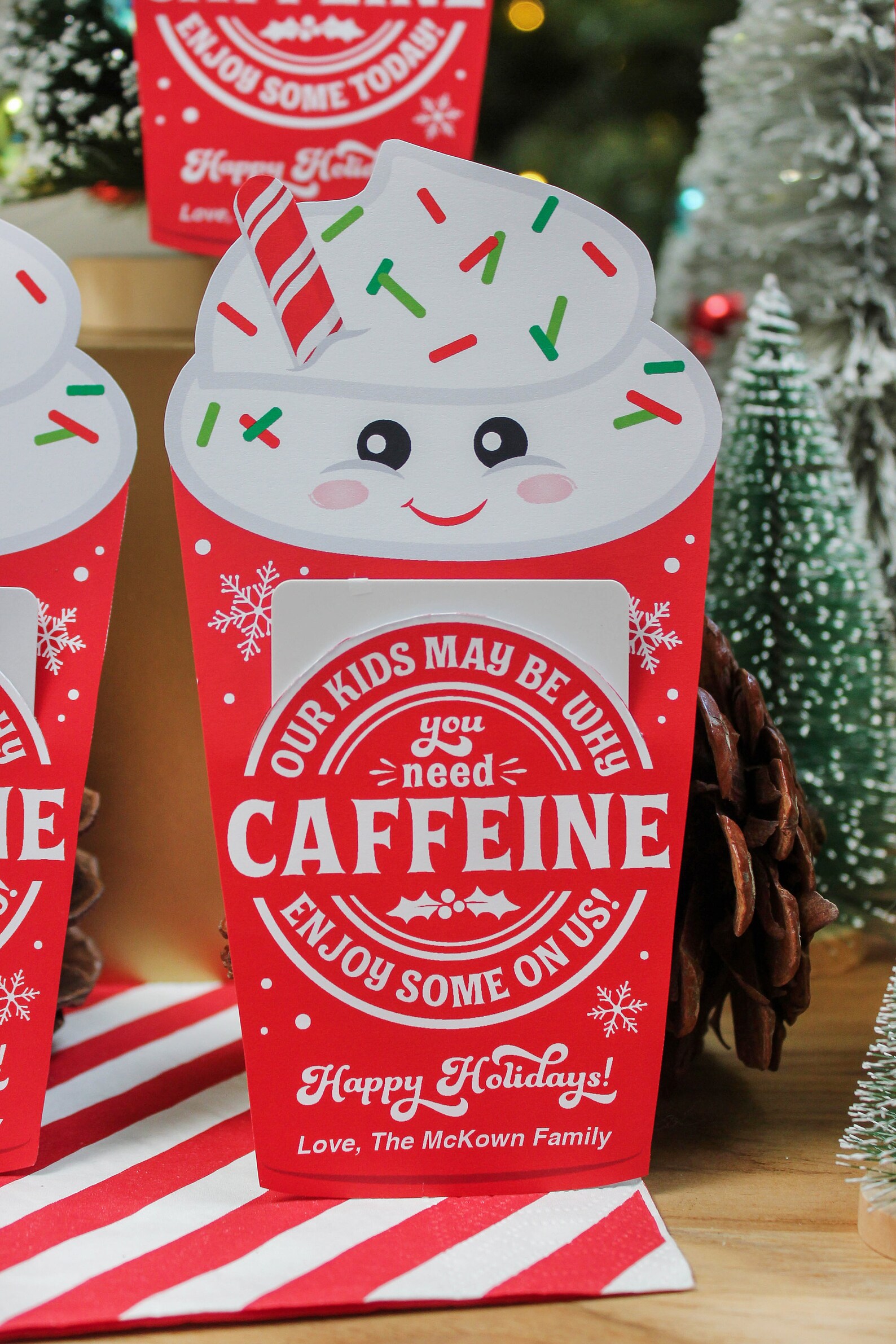 Need Caffeine Holiday Coffee Gift Card Printable, Teacher Gift, Teacher ...