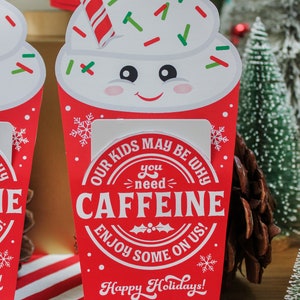 Need Caffeine Holiday Coffee Gift Card Printable, Teacher Gift, Teacher ...