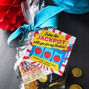 Jackpot Teacher Appreciation Printable Tag, Teacher Gift, End of the ...