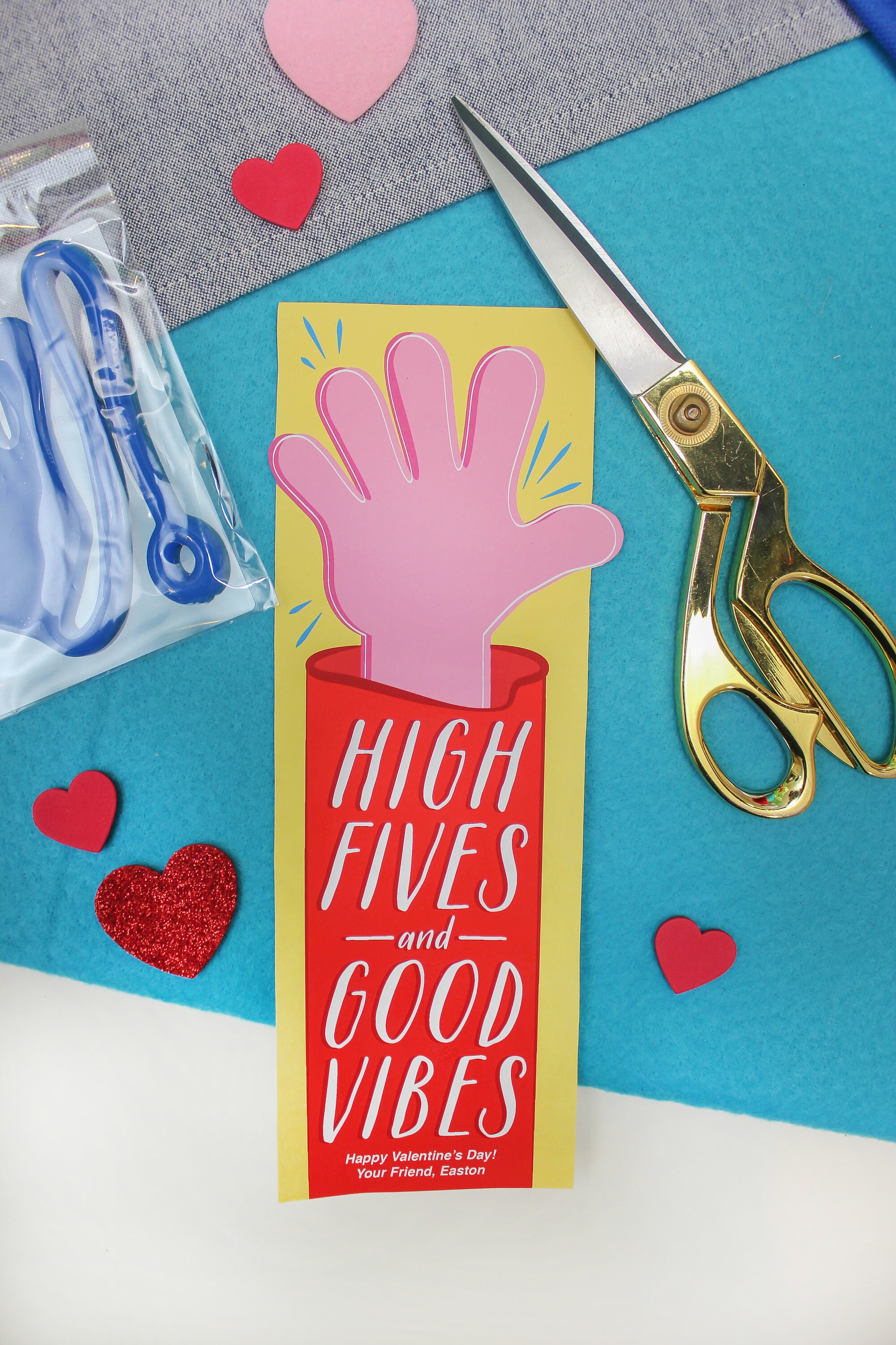 High Five Valentine, Sticky Hand Valentine, Valentine Printable, Kids ...