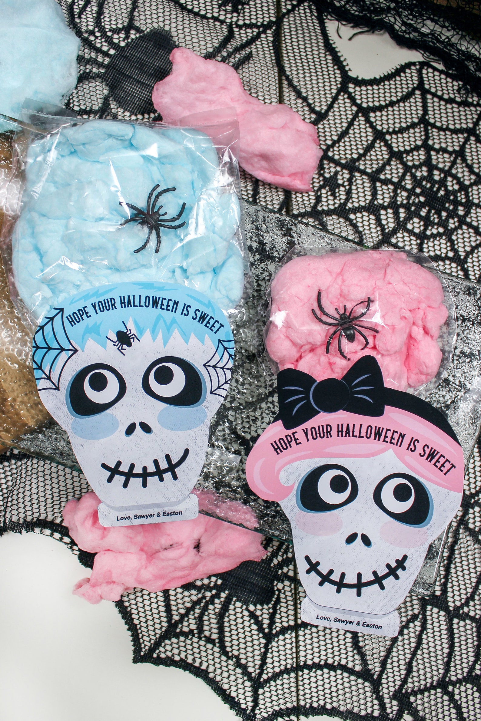Skeleton Cotton Candy Halloween Treat Printable, Halloween Treat Bag ...